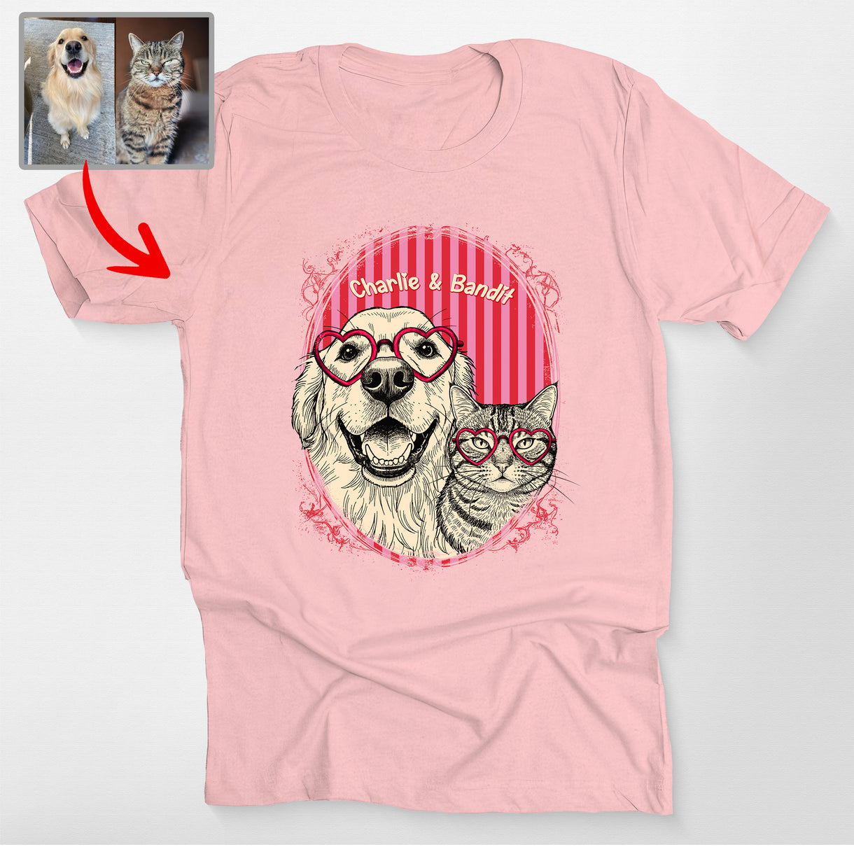 Valentine Custom Pet Bella Canvas T-Shirt – Pawarts