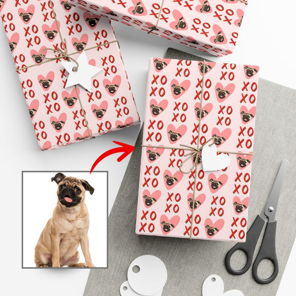 Valentine XOXO Custom Dog Wrapping Paper – Pawarts